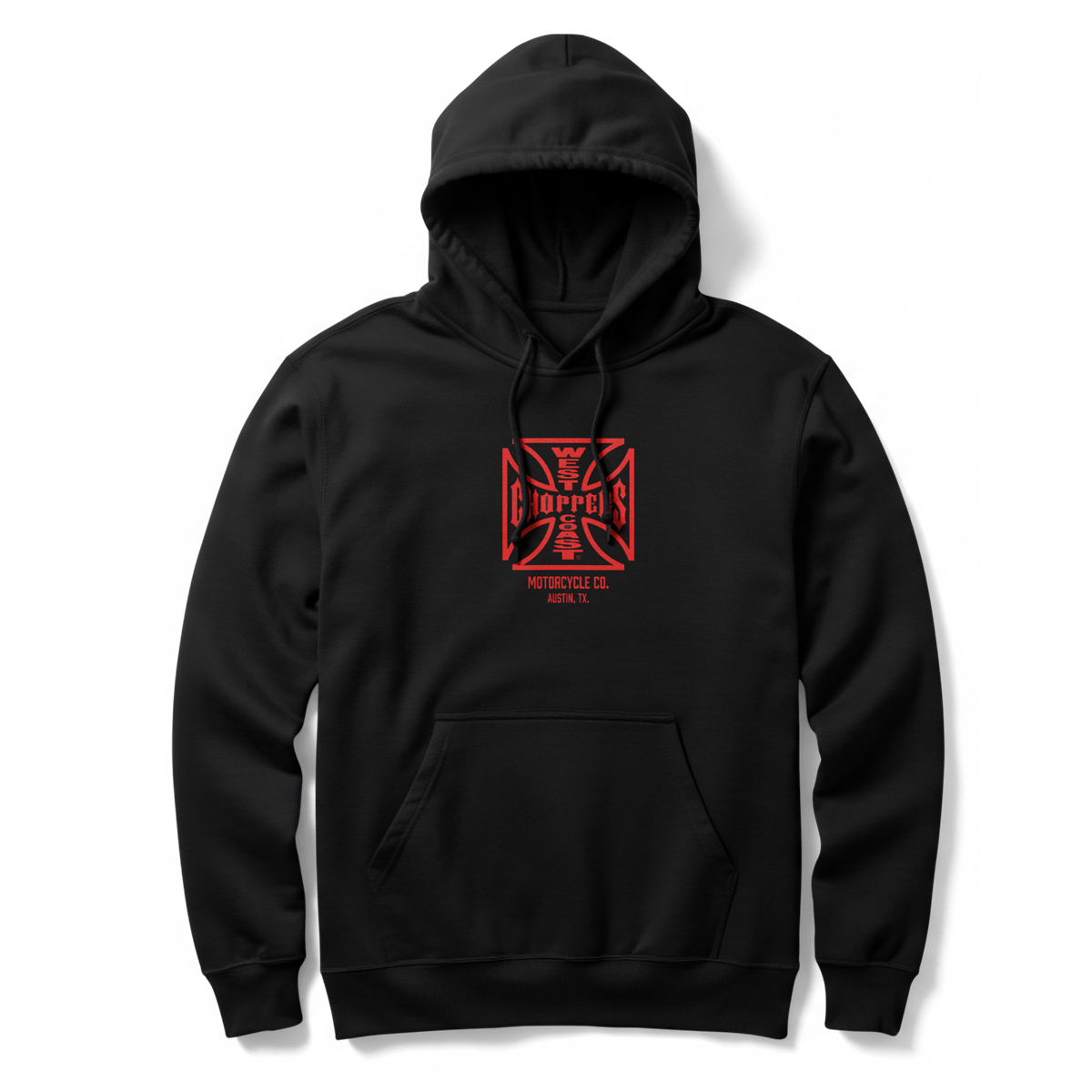 WCC ATX CROSS HOODY - BLACK/RED – West Coast Choppers